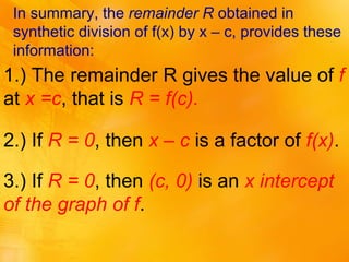 Finding values of polynomial functions | PPT