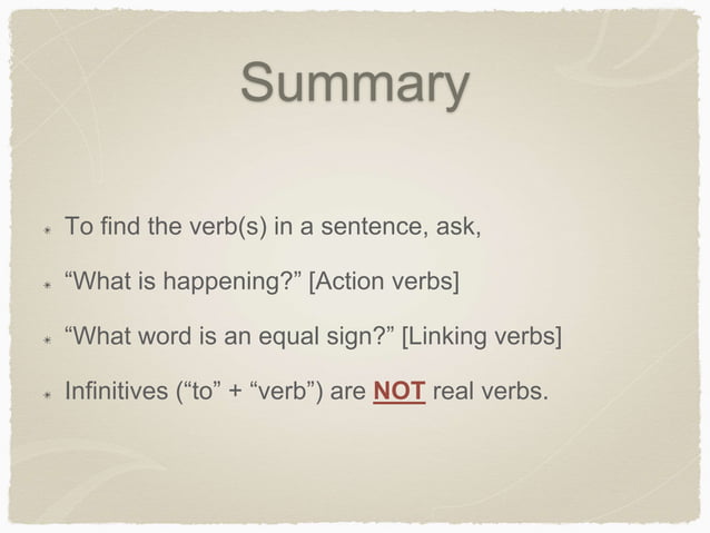Finding verbs | PPT