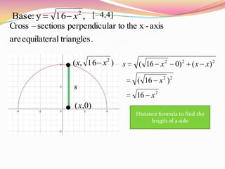 Finding volume of a solid using cross sectional areas | PPTX