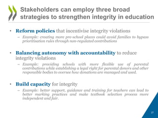 Finding Ways to Strengthen Integrity Through Institutional Reform and ...