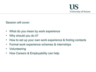 Finding work experience | PPT