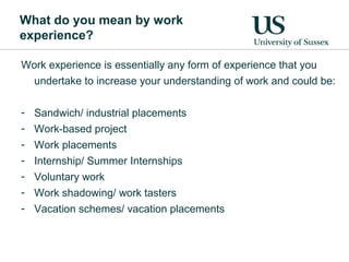 Finding work experience | PPT
