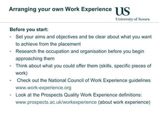 Finding work experience | PPT