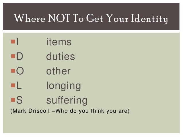Finding your identity