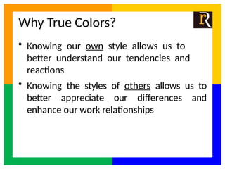 Finding your True Colors of your personality type to improve workplace ...