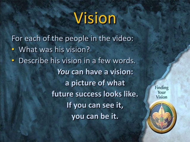 Finding your vision 2016 part 1 | PPT