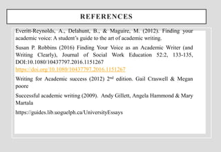 Finding Your Voice as an Academic Writer | PDF