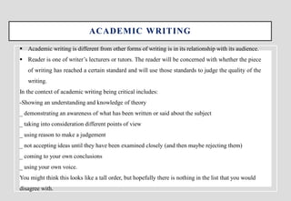 Finding Your Voice as an Academic Writer | PDF