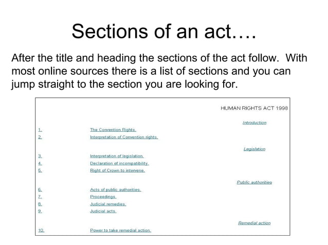 Finding your way around an act | PPT
