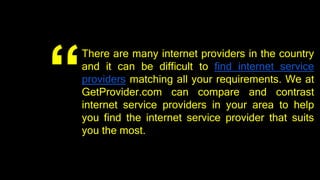 Find Internet Service Providers | GetProvider.com
