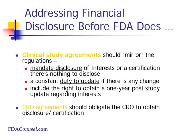 Financial Disclosure – Duties and Strategies for Clinical Studies | PDF ...
