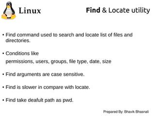 Find & Locate utility Linux | PPT