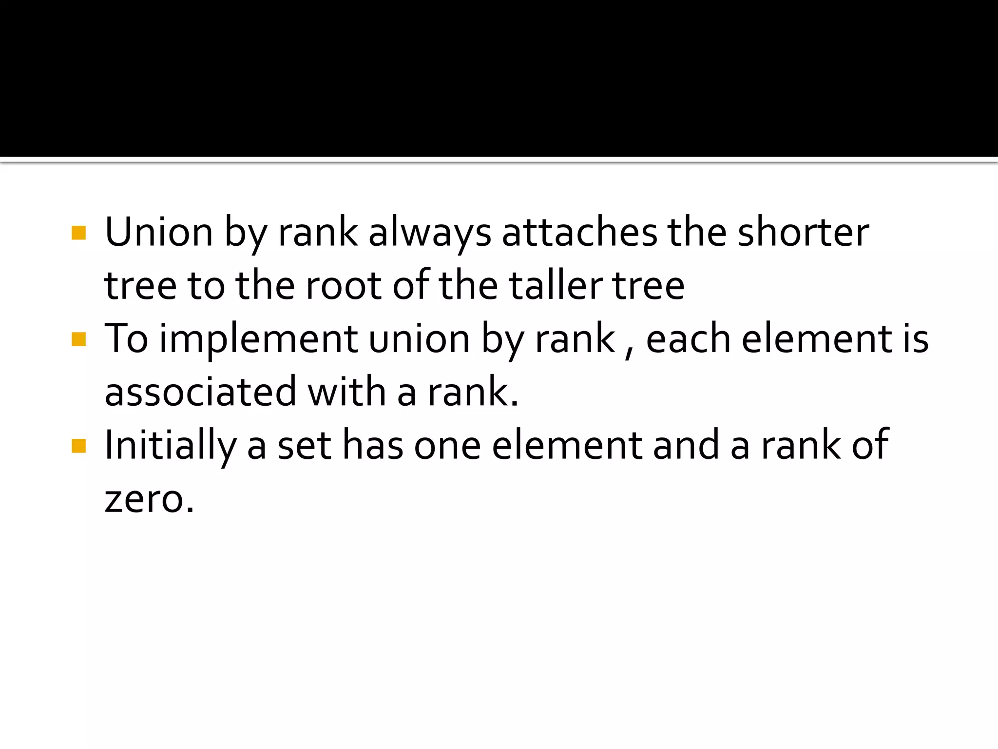 Find operation and smart union algorithm | PPTX