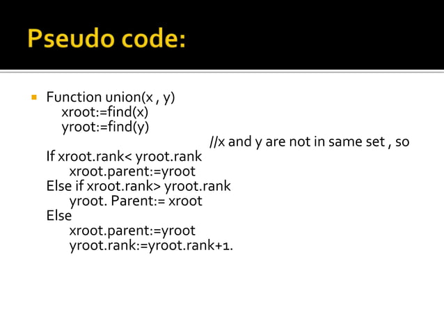Find operation and smart union algorithm | PPT