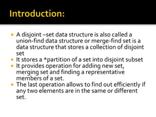 Find operation and smart union algorithm | PPTX