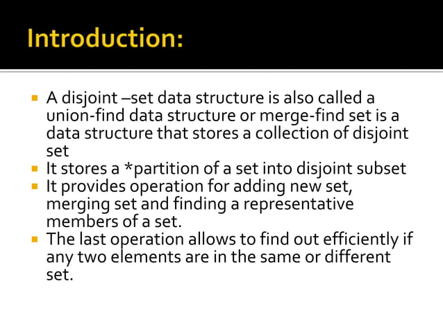 Find operation and smart union algorithm | PPT