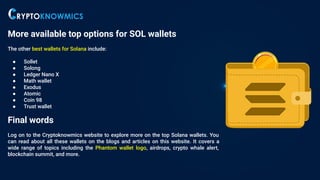 Find out the best wallets for Solana other than Phantom.pdf | Free Download