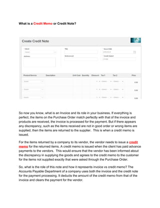 Find out the difference between invoice and credit memo | PDF