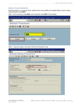 Find out userexits in sap | PDF