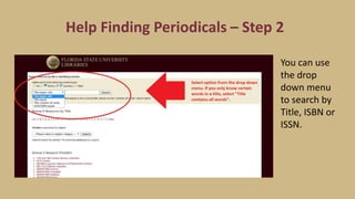 Find Periodicals | PPT