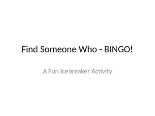 oral communication activity week 1 . bingo game | PPTX