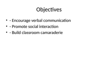 oral communication activity week 1 . bingo game | PPTX