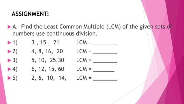 Finds the common multiples and the least common demo teach | PPT
