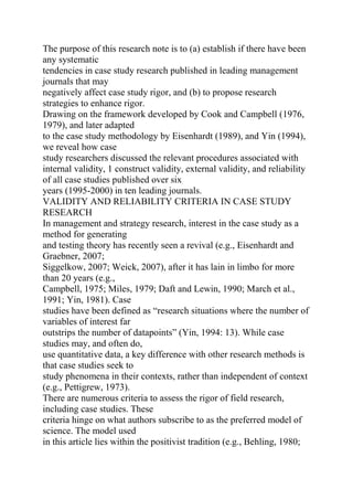 FIND THAT CASE STUDIES EMPHASIZED EXTERNAL VALIDITY / TUTORIALOUTLET ...