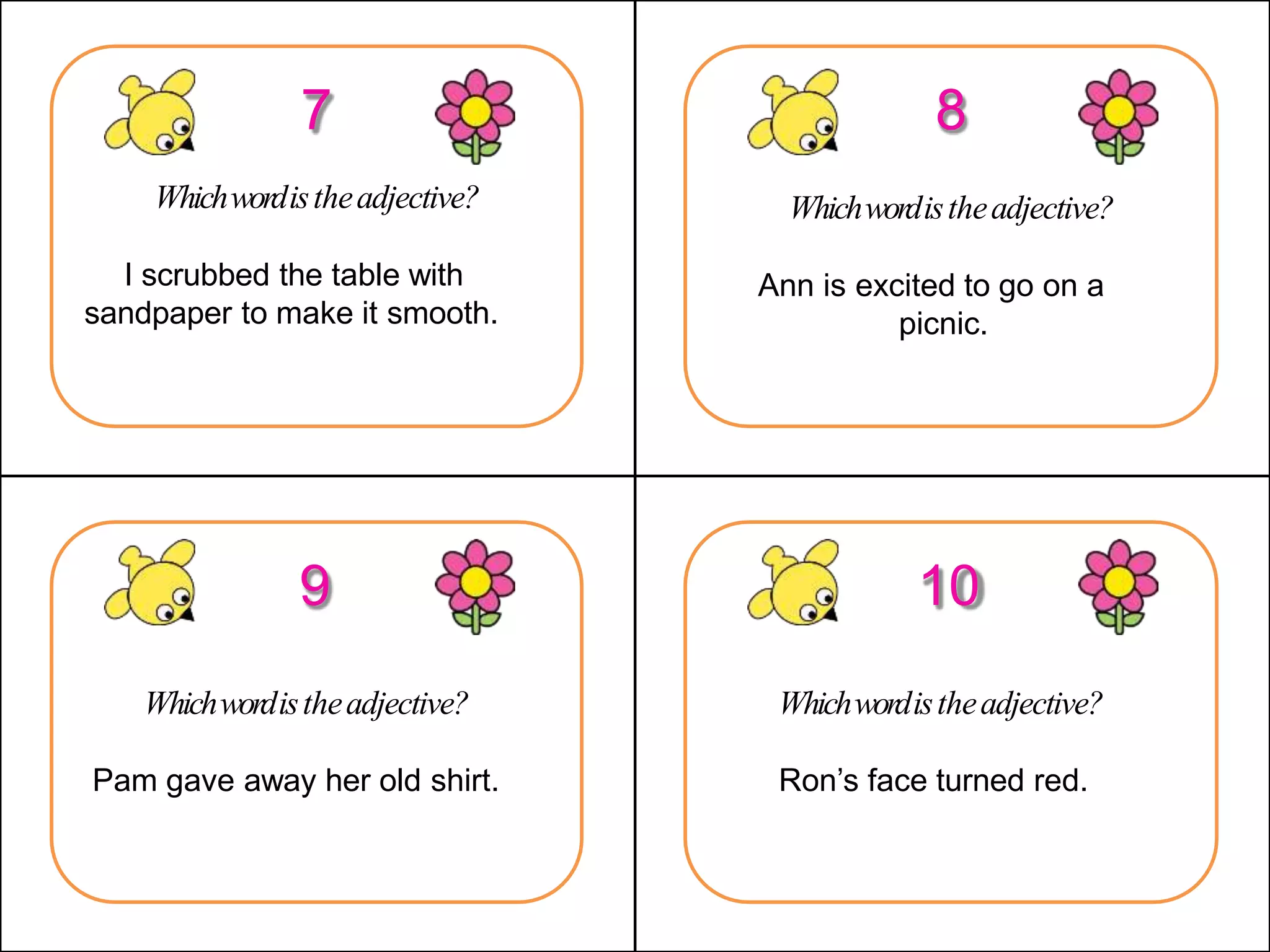 Find the Adjective Task Cards | PPT