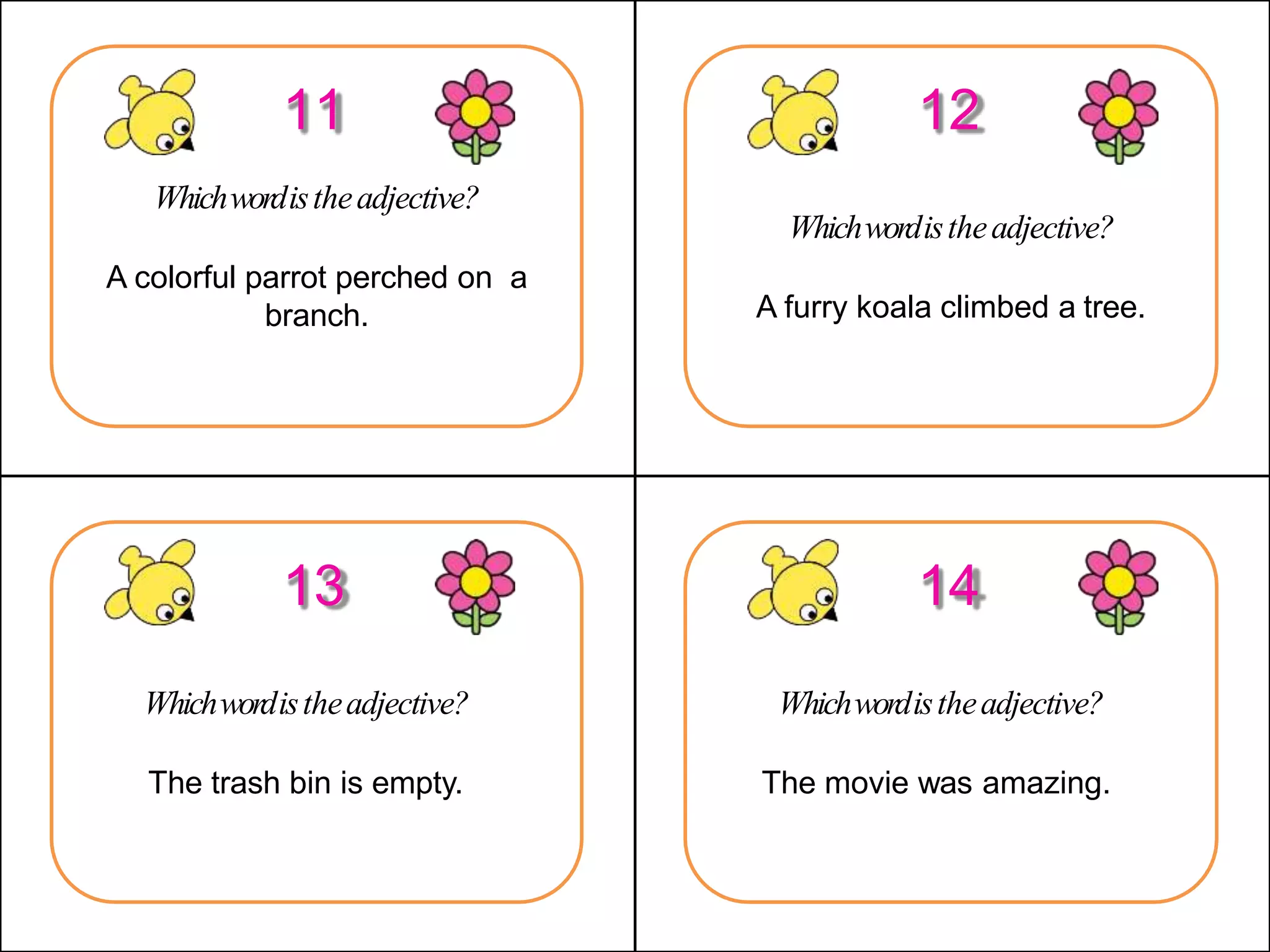 Find the Adjective Task Cards | PPT