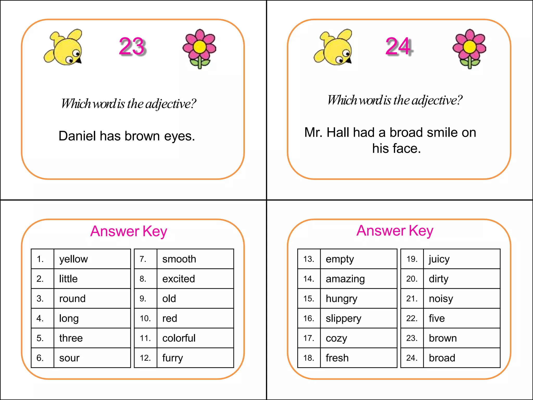 Find the Adjective Task Cards | PPT
