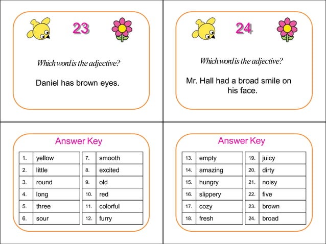 Find the Adjective Task Cards | PPT
