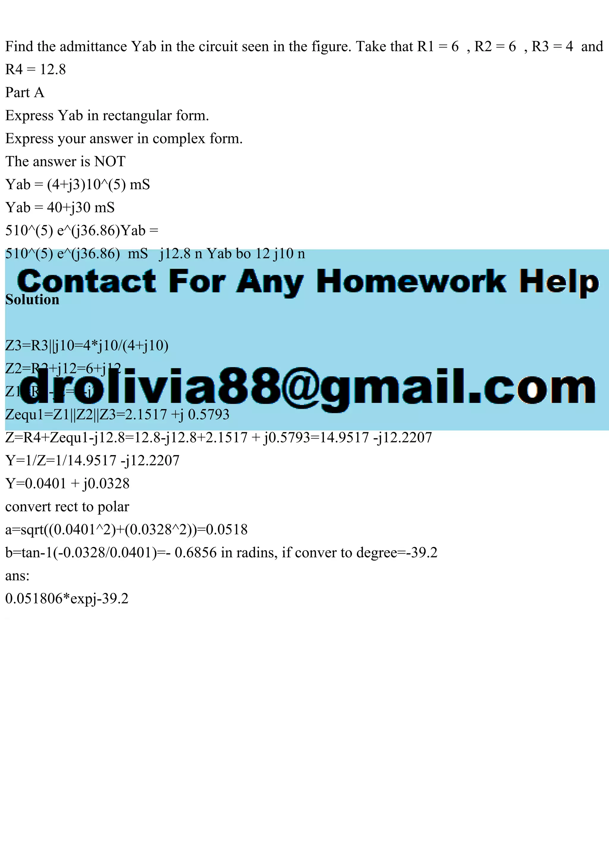 Find the admittance Yab in the circuit seen in the figure. Take that.pdf