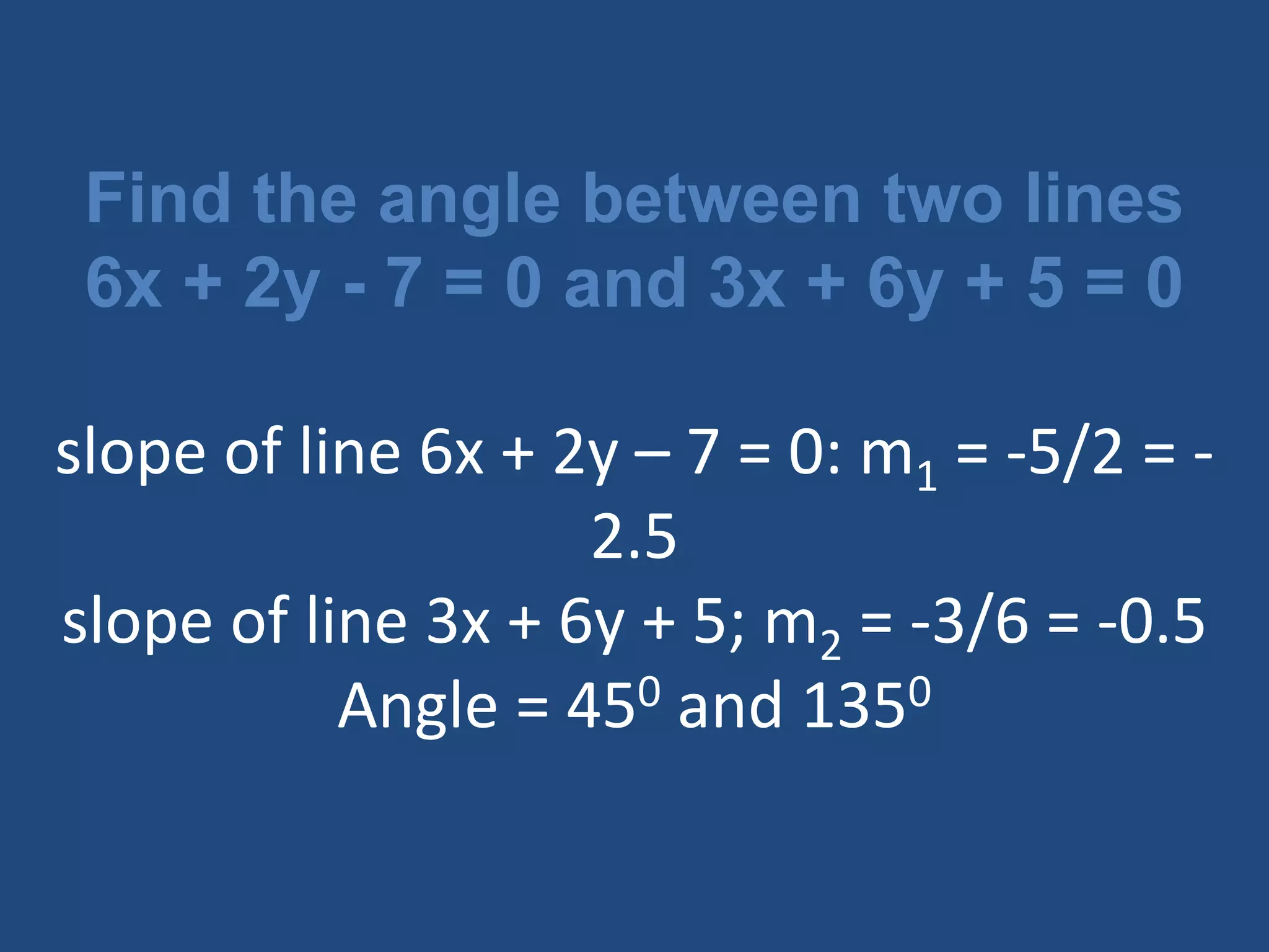 The angle between two lines | PPTX