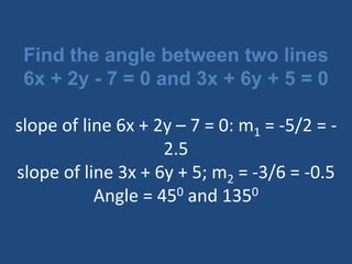 The angle between two lines | PPTX