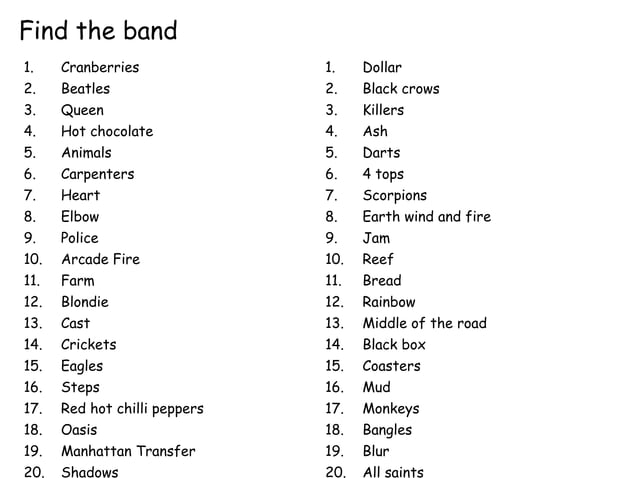 Find The Band | PPT