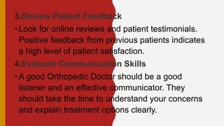 Find the Best Orthopedic Doctor in Indore. | PPT