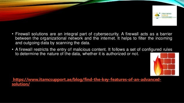 Find the key features of an advanced firewall | PPT