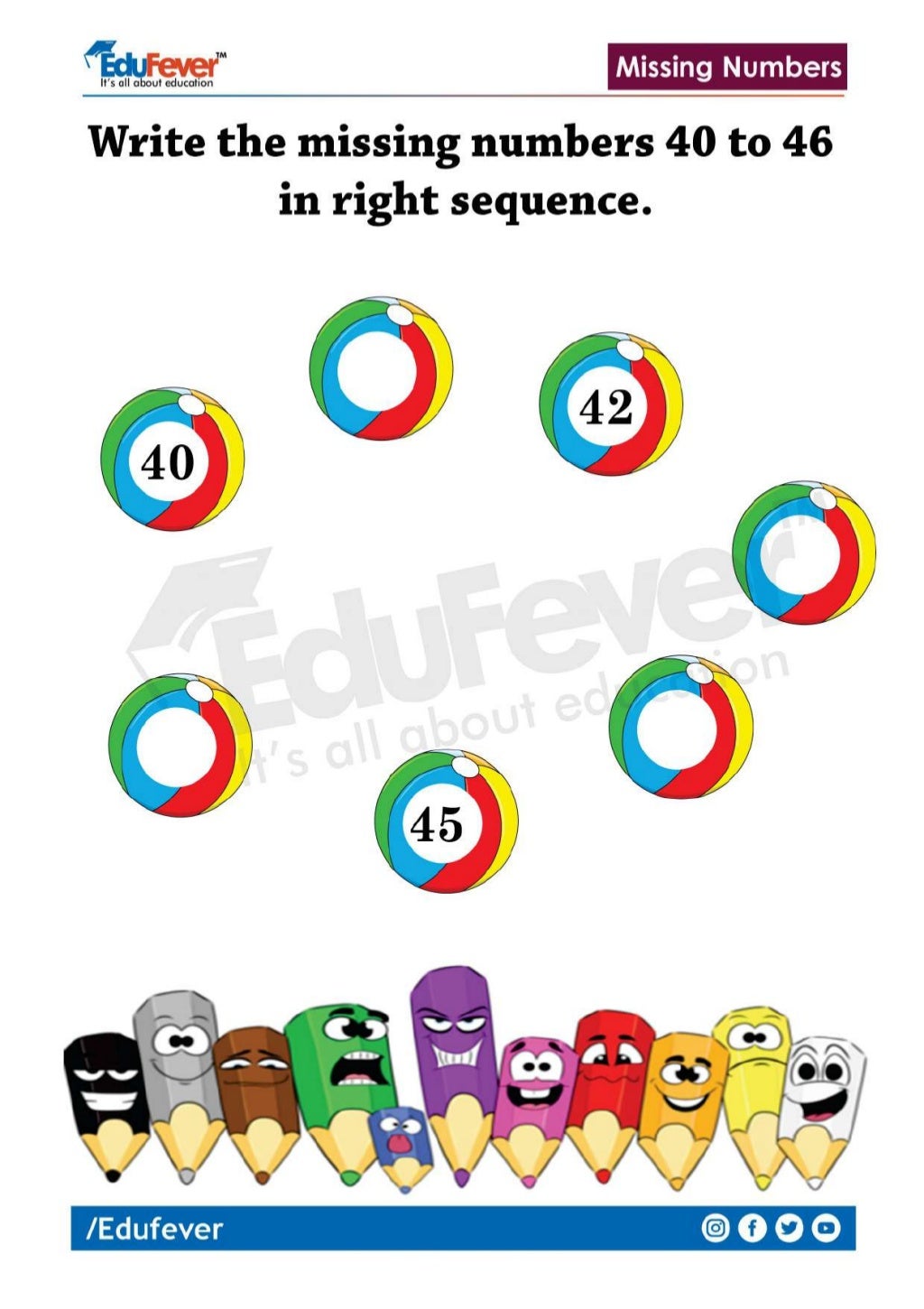 Find The Missing Numbers LKG Maths Worksheet Find The Missing Numbers LKG Maths Worksheet