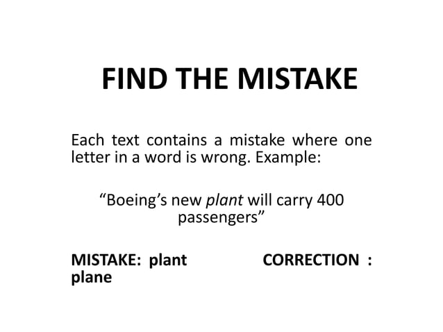 Find the mistake | PPTX