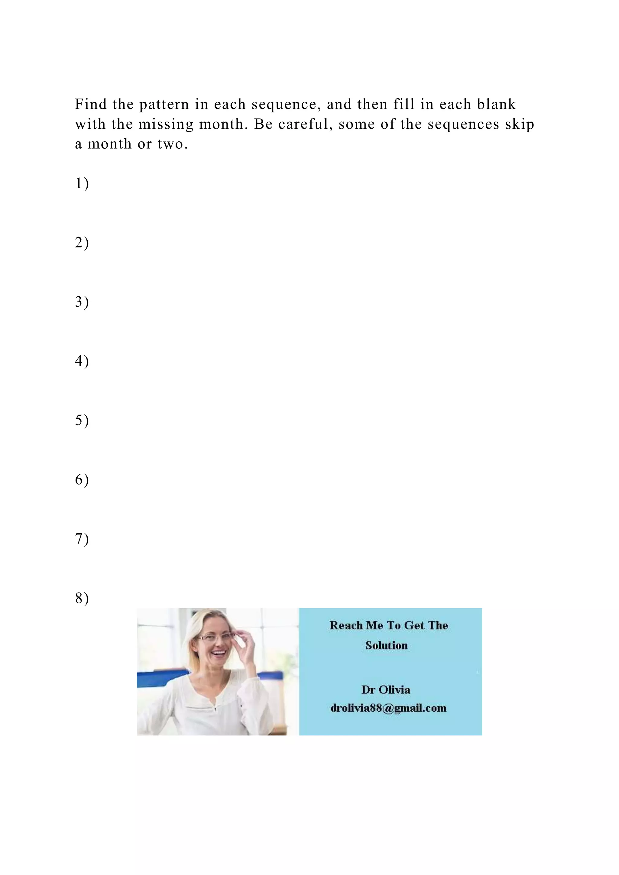 Find the pattern in each sequence, and then fill in each blank with .docx