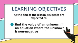 Find the value of an unknown in an equation where the unknown is non ...