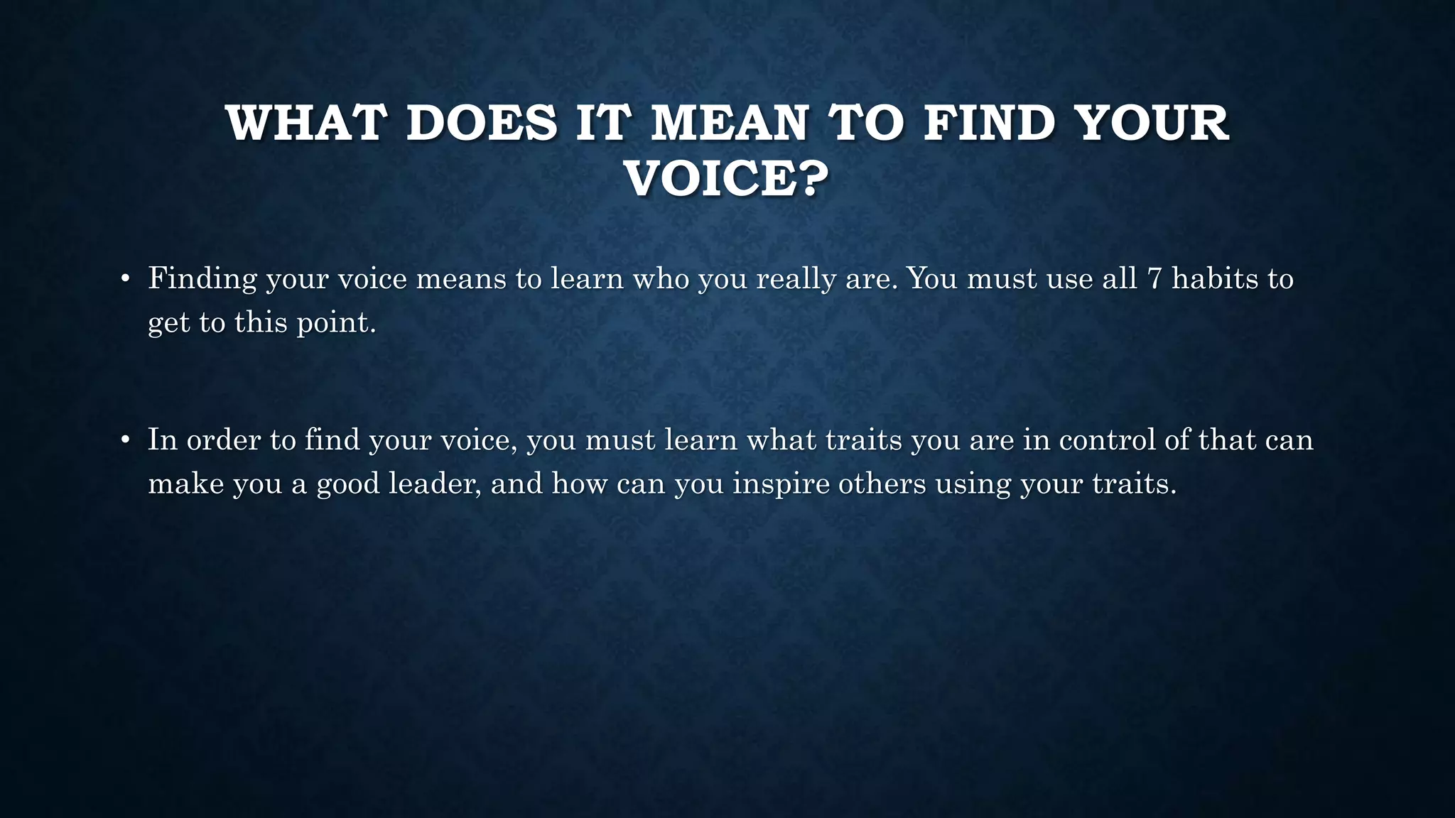 Find your voice project | PPTX | Career Advice | Careers