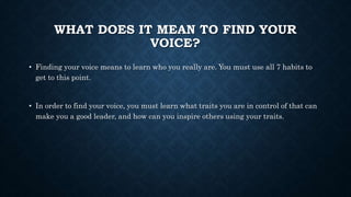 Find your voice project | PPTX | Career Advice | Careers