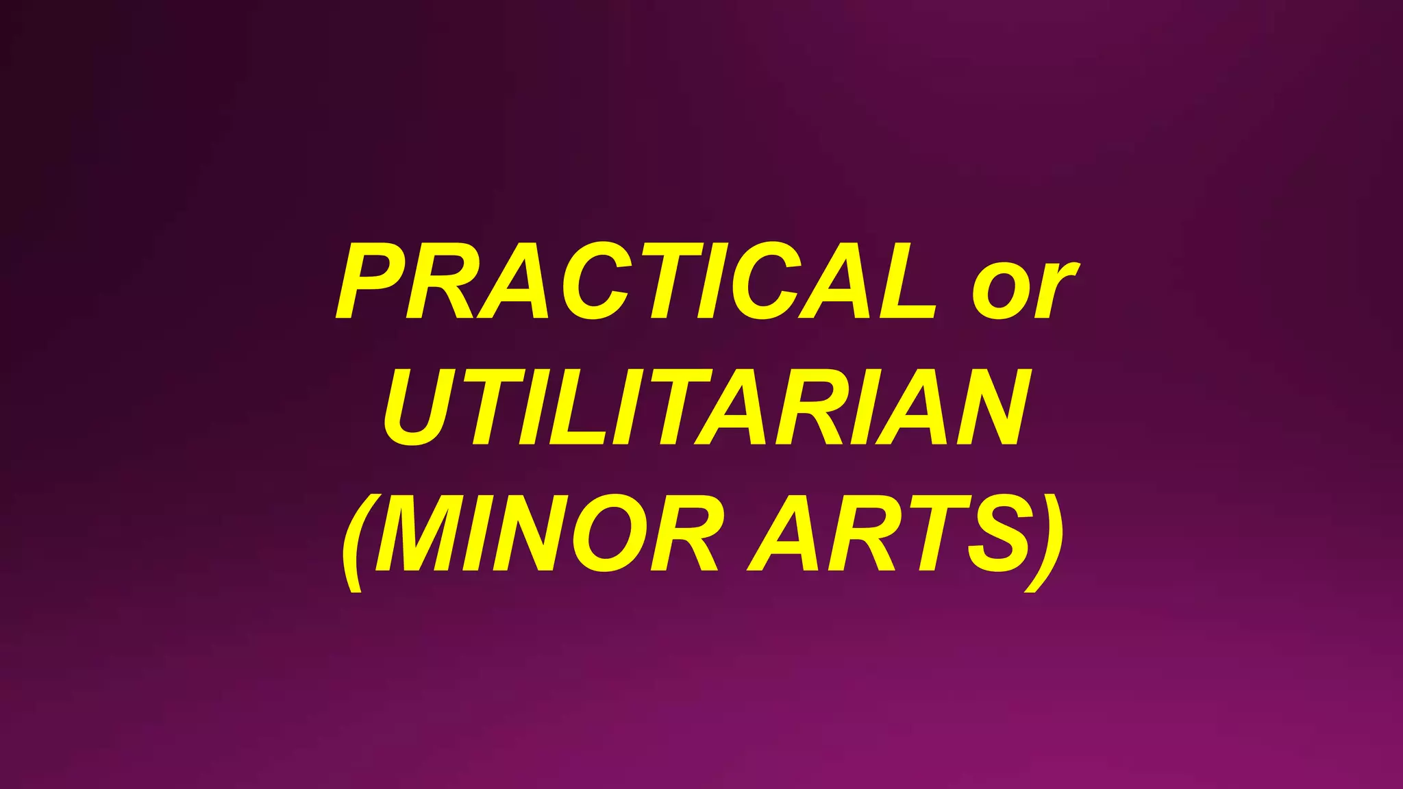 Fine art and utilitarian art | PPT