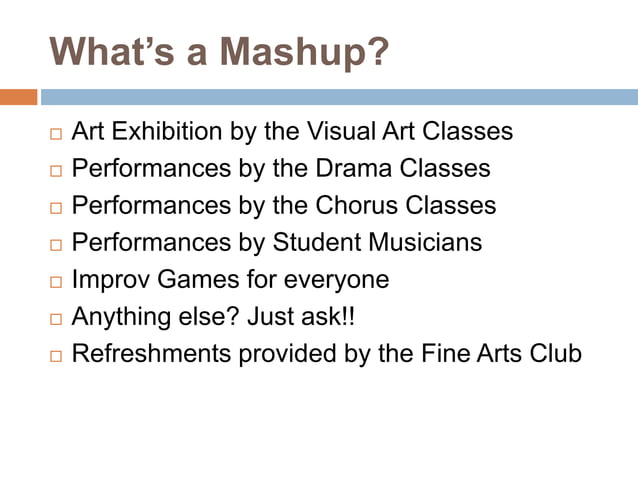 Fine arts mashup show | PPT