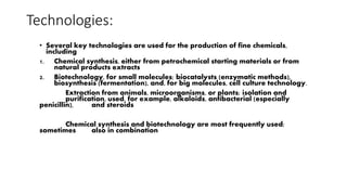 Fine chemicals | PPTX