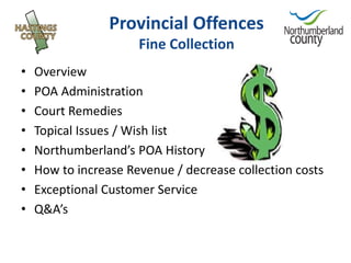 Fine collection and the provincial offences act oemc 2012 | PDF