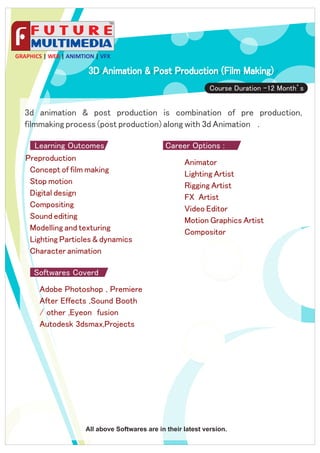 Animation Training institute class course Indore | PDF