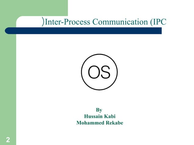 Interprocess Communication Ipc In O S Ppt Operating Systems Computer Software And